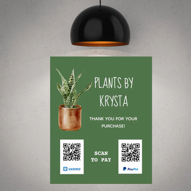 Container Plant Customizable QR Code Payment Poster | Zazzle Container Plant Customizable QR Code Payment Poster | Zazzle