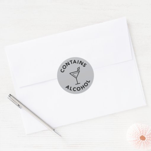 Contains Alcohol Ingredient Sticker | Zazzle
