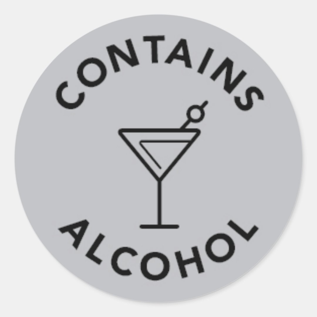 Contains Alcohol Ingredient Sticker | Zazzle