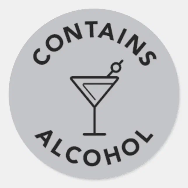 Contains Alcohol Ingredient Sticker | Zazzle