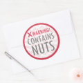 Contains Nuts Food Allergy Alert Stickers | Zazzle