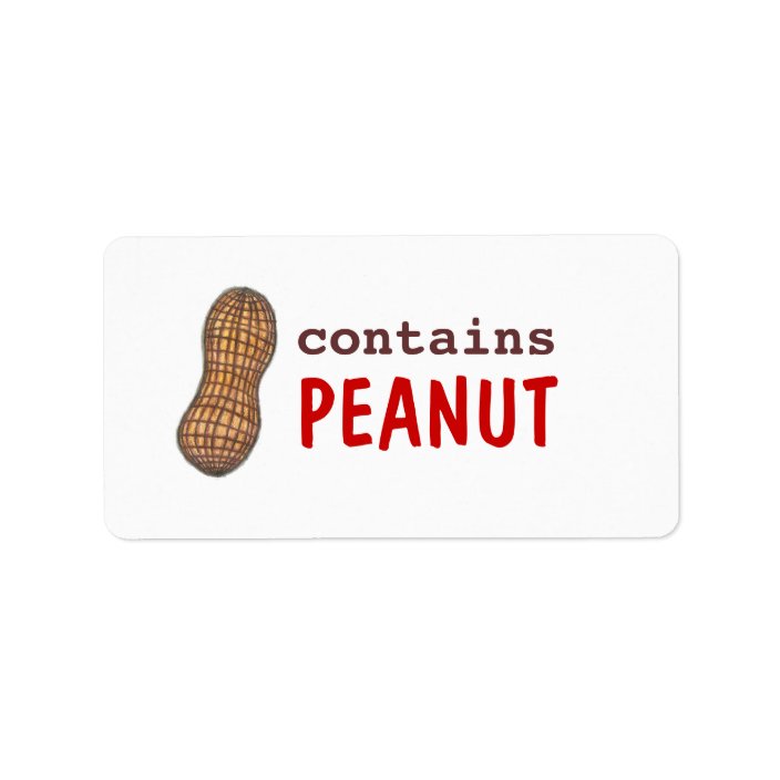 Contains Peanut Label | Zazzle.com
