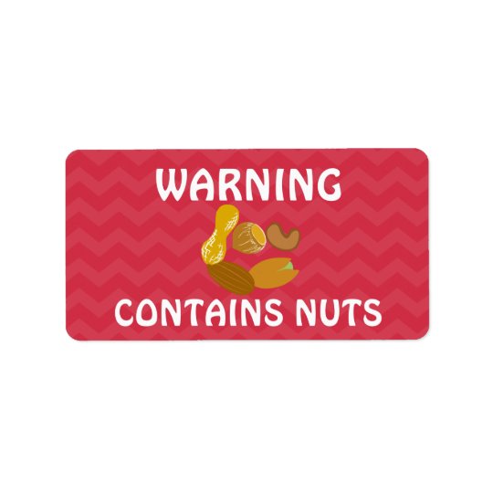 Contains Peanuts Nuts Food Allergy Alert Stickers | Zazzle.com
