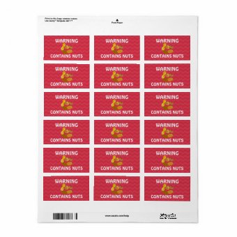 Contains Peanuts Nuts Food Allergy Alert Stickers | Zazzle