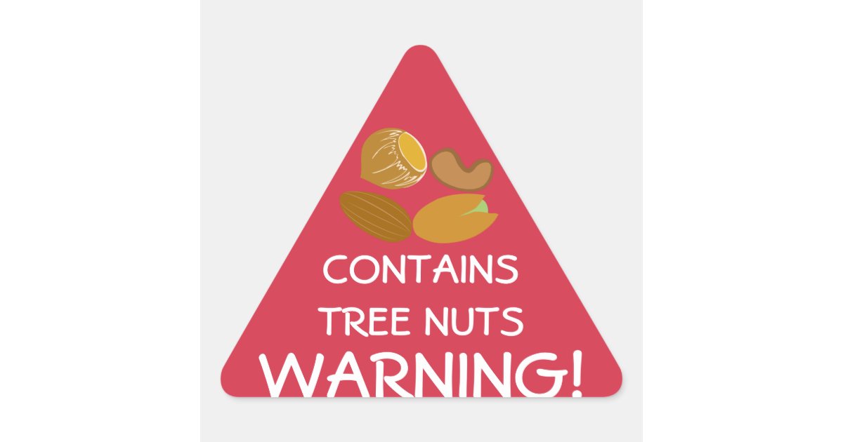 Contains Tree Nuts Food Allergy Alert Stickers | Zazzle