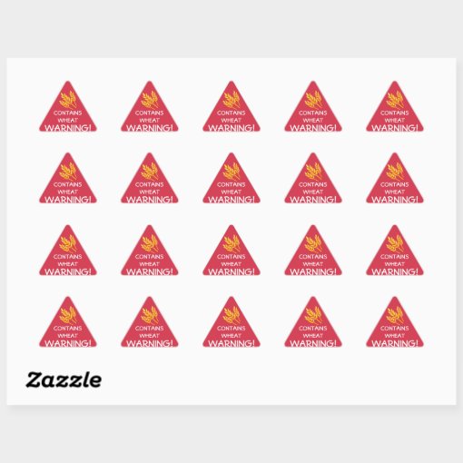 Contains Wheat Gluten Food Allergy Alert Stickers | Zazzle