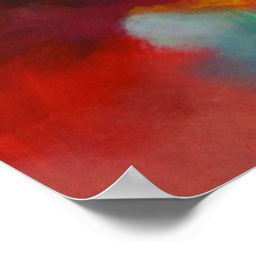 Contemporary Abstract Painting Red Yellow Blue Poster | Zazzle