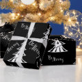 Contemporary Black and White Christmas Wrapping Paper | Zazzle