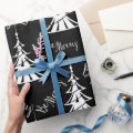 Contemporary Black and White Christmas Wrapping Paper | Zazzle