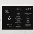 Contemporary Black Menu & Table number trifold | Zazzle