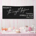 Contemporary Black The Night Before Welcome Banner | Zazzle