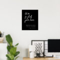 Contemporary black wedding So glad you're here Poster | Zazzle