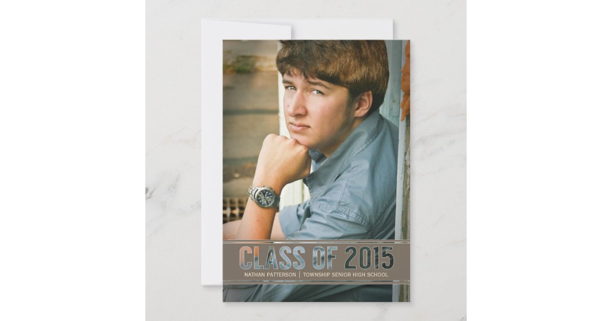 Contemporary Class of 2015 Photo Graduation Party Invitation | Zazzle