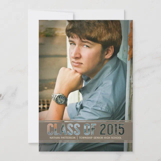 Contemporary Class of 2015 Photo Graduation Party Invitation | Zazzle