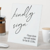 Contemporary Handwriting "Kindly Sign" Typography Pedestal Sign | Zazzle