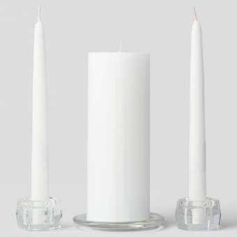 Contemporary Minimalist Black Text Wedding Unity Candle Set | Zazzle