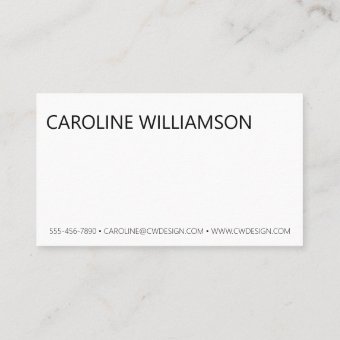 Contemporary Minimalist Bold Name Black White Busi Business Card | Zazzle