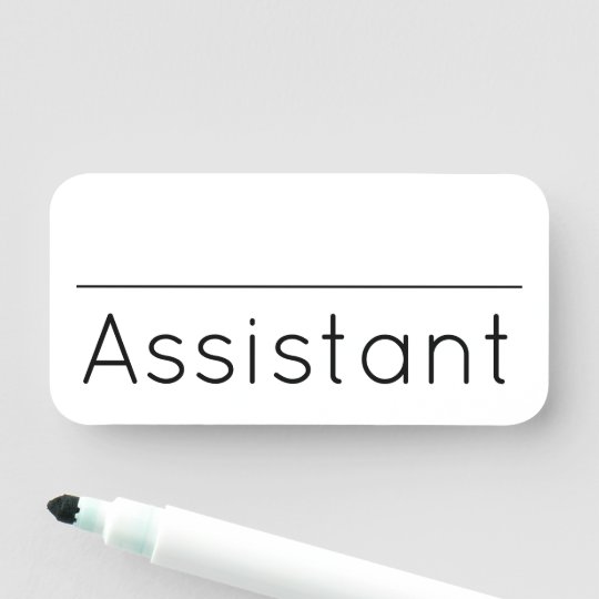Contemporary, Modern "Assistant" Name Tag | Zazzle.com