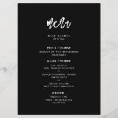 Contemporary modern black wedding menu | Zazzle