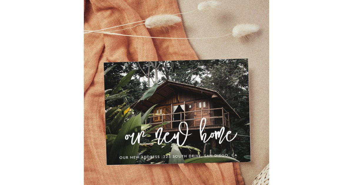 Contemporary modern photo moving announcement postcard | Zazzle