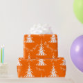 Contemporary Orange and White Christmas Wrapping Paper | Zazzle