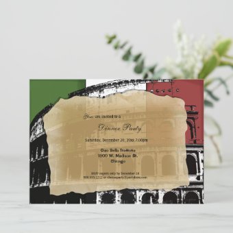 Contemporary Roman Coliseum Dinner Party Invite | Zazzle