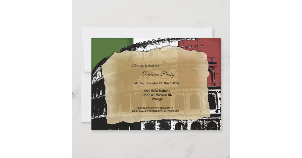 Contemporary Roman Coliseum Dinner Party Invite | Zazzle