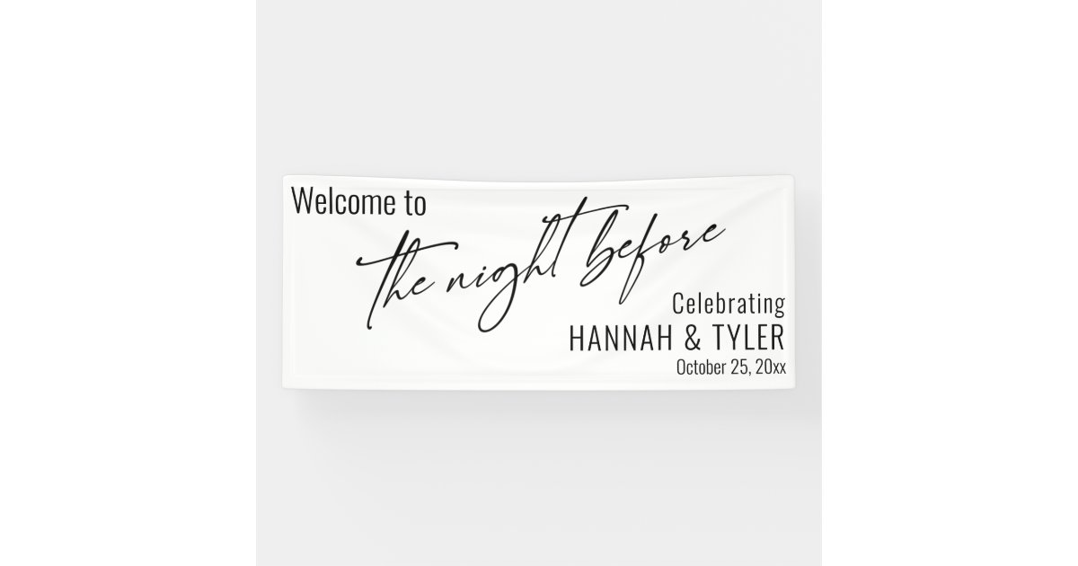 Contemporary, Simple Welcome to The Night Before Banner | Zazzle