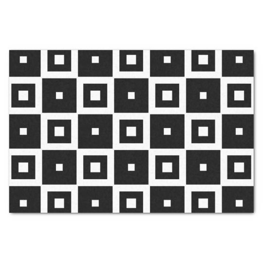 Contemporary Trendy Black & White Squares Pattern Tissue Paper | Zazzle.com