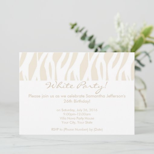 Contemporary White Party Invitations | Zazzle