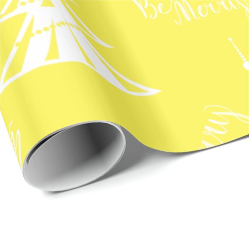 Contemporary Yellow and White Christmas Wrapping Paper | Zazzle