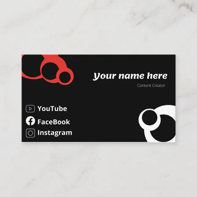 Content Creator Business Card | Zazzle