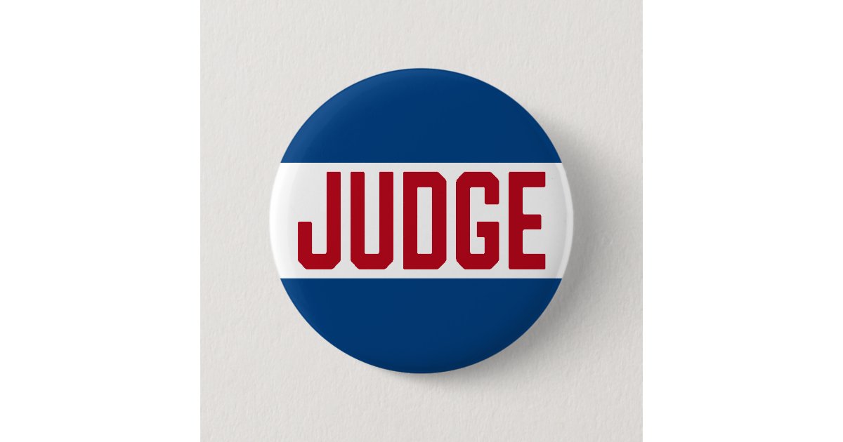 Contest Judge Badge Red White Blue Button | Zazzle