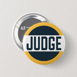 Contest Judge Badge Yellow Blue Button | Zazzle