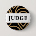 Contest Judge Modern Black Gold Badge Button | Zazzle