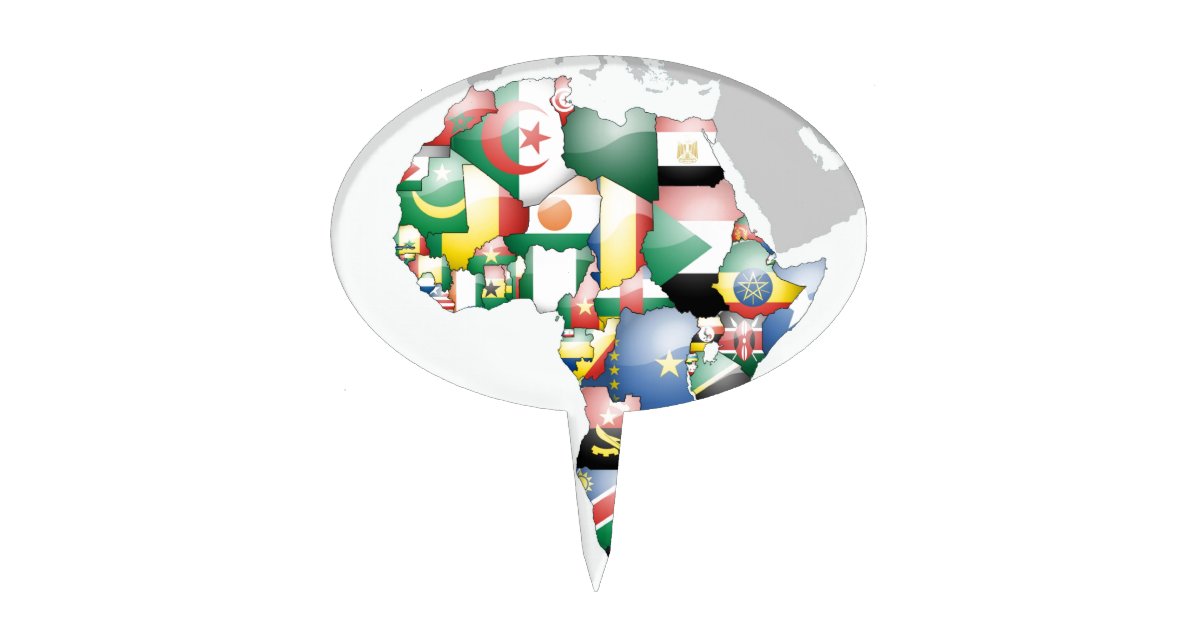 Continent of Africa Beautiful Mama Africa Colorful Cake Topper | Zazzle