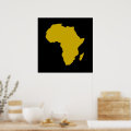 "Continent of Africa - Bold Gold" Poster | Zazzle