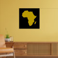 "Continent of Africa - Bold Gold" Poster | Zazzle