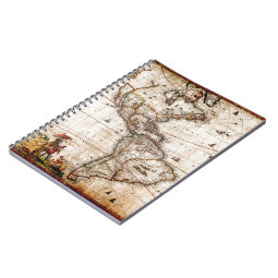 Continent of America Old Map Notebook | Zazzle