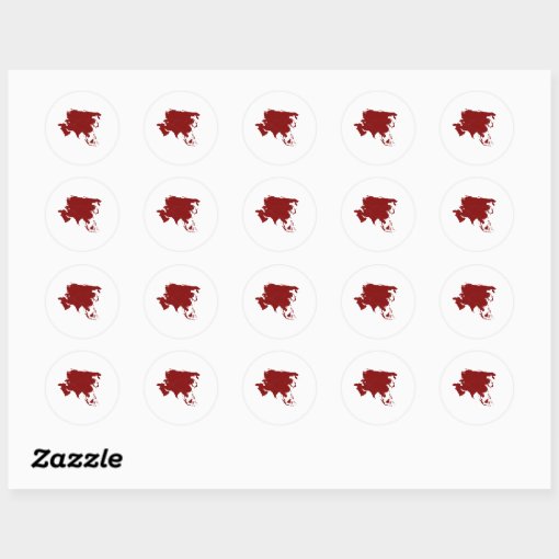 Continent of Asia Classic Round Sticker | Zazzle