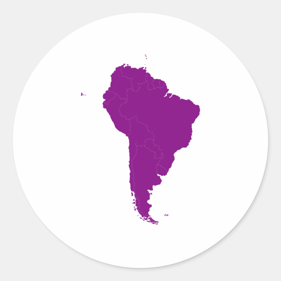 Continent of South America Classic Round Sticker | Zazzle