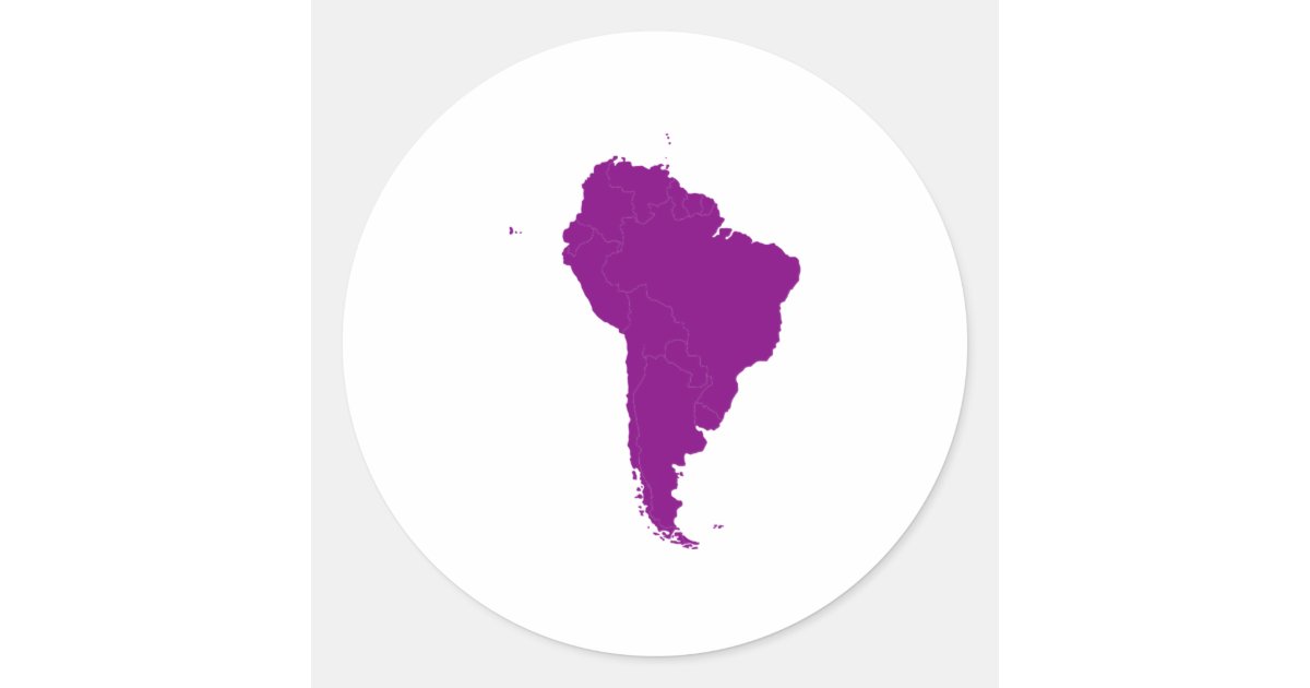 Continent of South America Classic Round Sticker | Zazzle