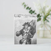 Continental Soldier holding a musket flag Postcard | Zazzle