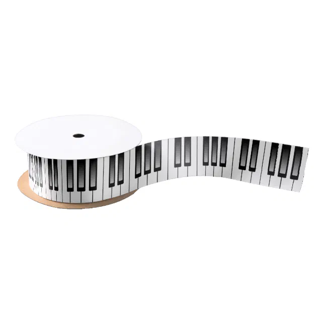 Continuous Piano Keyboard Satin Ribbon | Zazzle