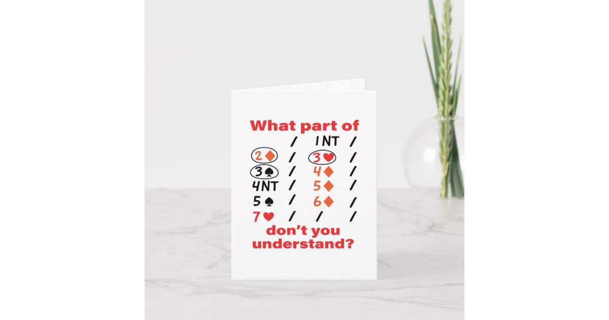 Contract Bridge Grand Slam Bidding Duplicate Card | Zazzle