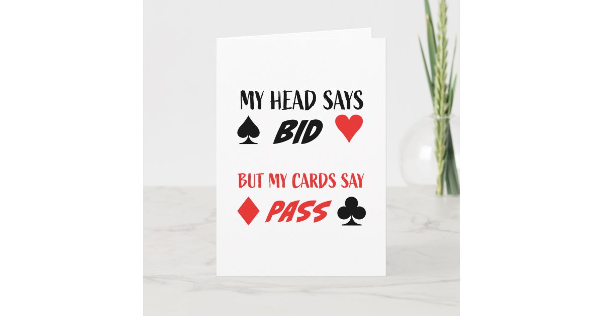 Contract Bridge Humor Card | Zazzle