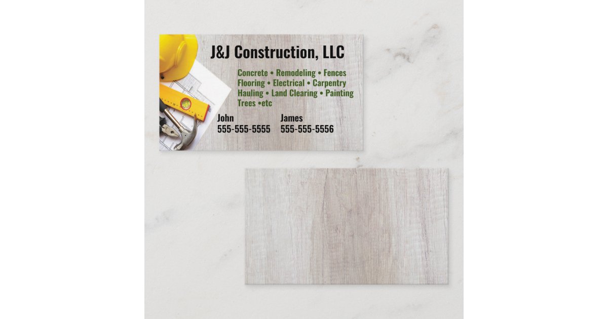 Contractor Business Card | Zazzle
