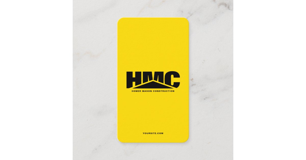 Contractor Construction Builder Carpenter yellow Business Card | Zazzle