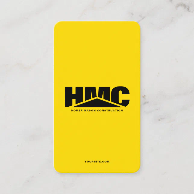 Contractor Construction Builder Carpenter yellow Business Card | Zazzle