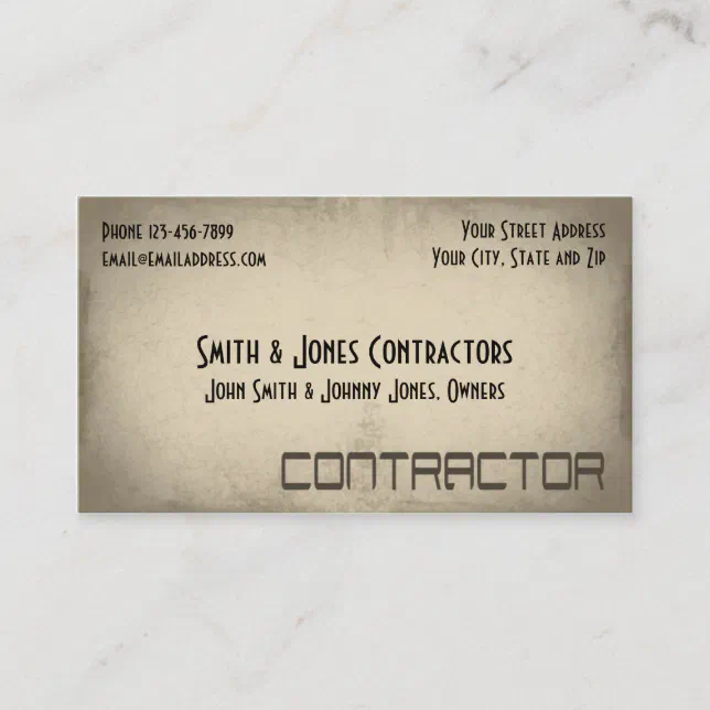 Contractor Construction Business Card | Zazzle